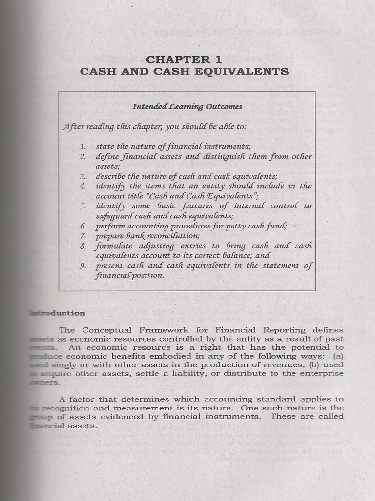 IA1 Chapter 1 - Cash and Cash Equivalents | PDF