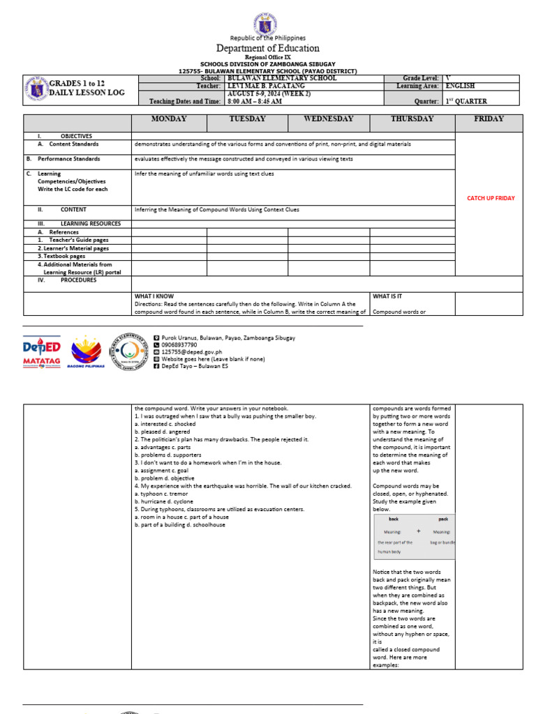 English 5 Q1 W2 | PDF