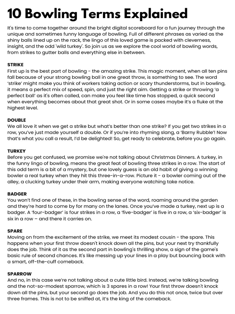 10 Bowling Terms Explained | PDF | Reading Comprehension