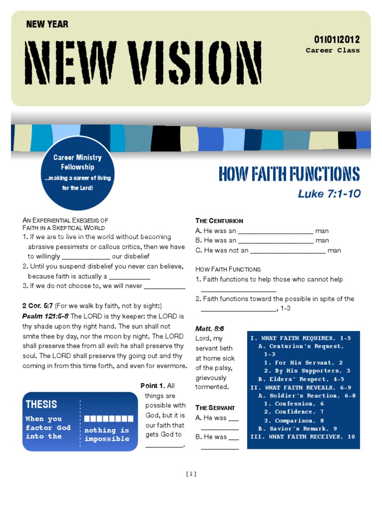 Nye Luke 7-1-10 Handout 010112 | PDF | Second Coming | Religious Belief ...