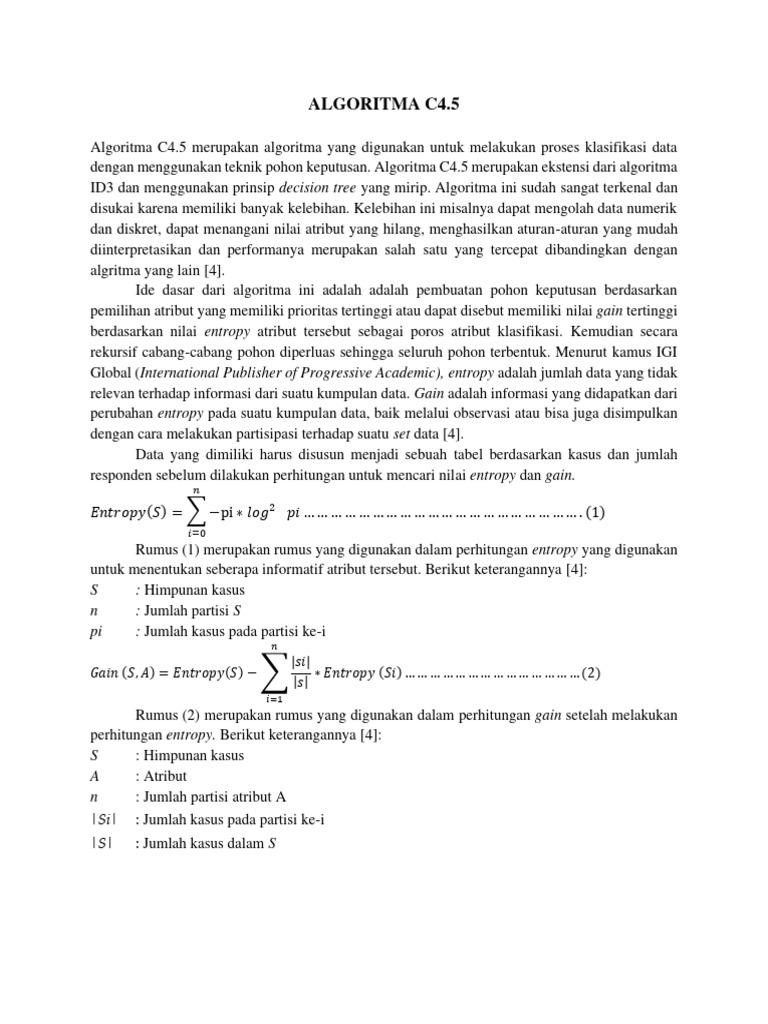 Algoritma C4.5 | PDF