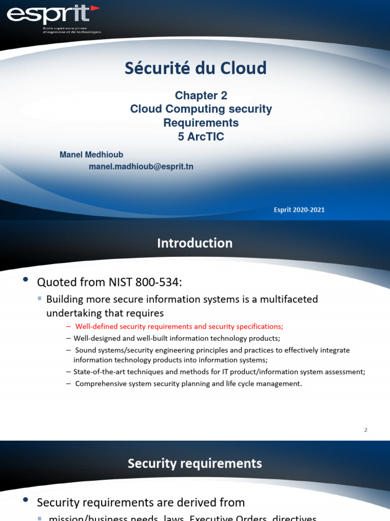 Chapitre2-Cloud Computing Security Requirements | PDF | Security | Computer Security