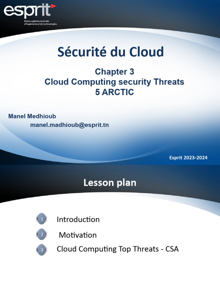 Chapitre3 Cloud Computing Security Threats Pdf Cloud Computing