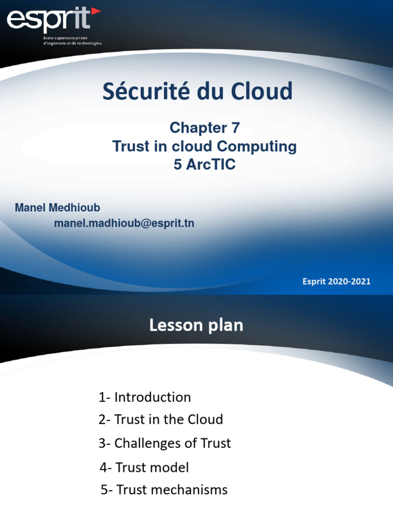 chapitre8-cloud trust | PDF | Cloud Computing | Reliability Engineering