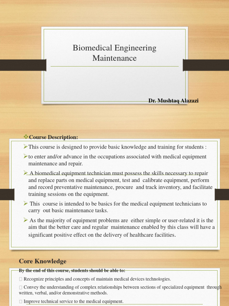 Biomedical Engineering Maintenance-3 | PDF