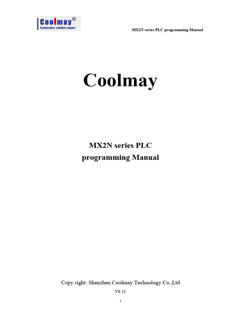 Coolmay MX2N Series PLC Programming Manual V8.51 | PDF | Programmable Logic Controller ...