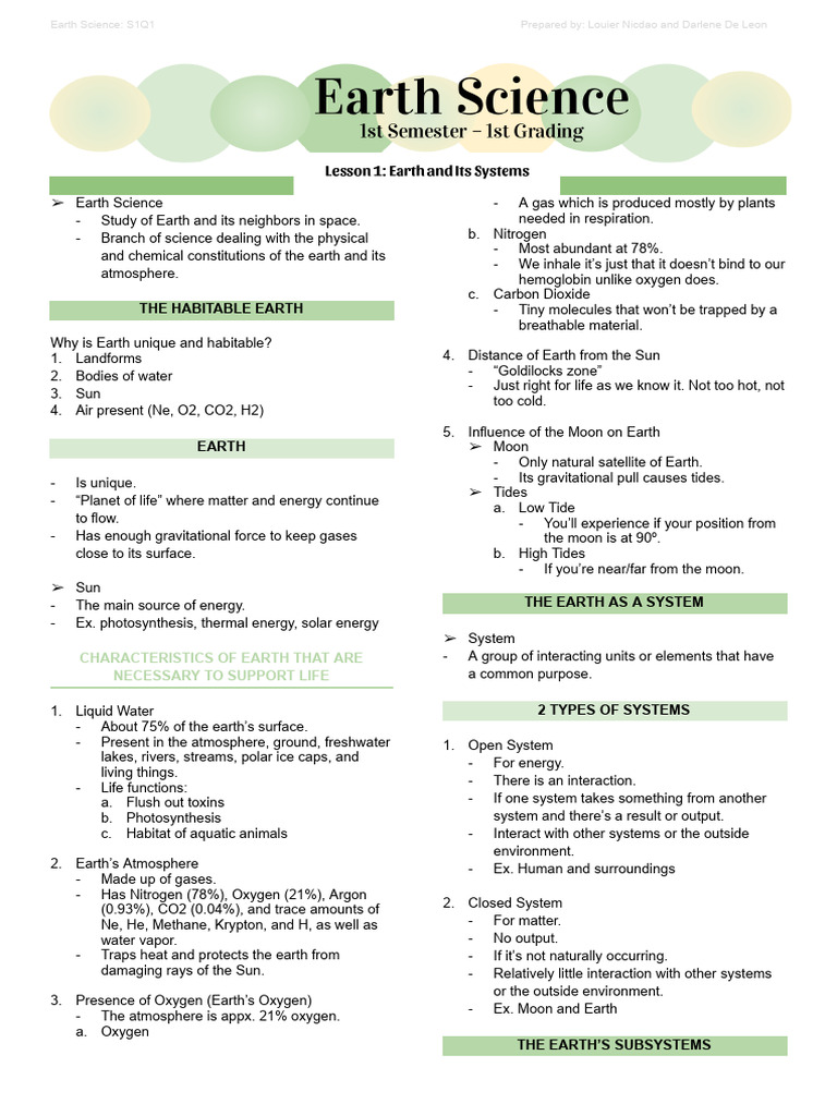 Q1 - Earth Science | PDF | Atmosphere | Earth