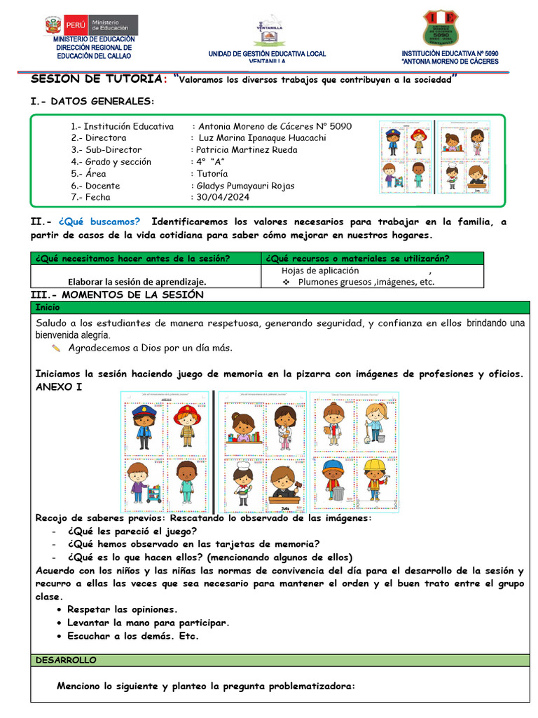 Valorando Profesiones y Oficios en Familia | PDF