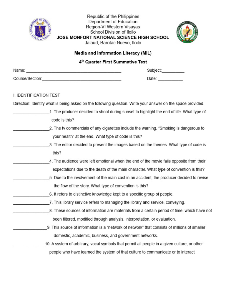 Summative Test 5 & 6 | PDF | Information | Libraries