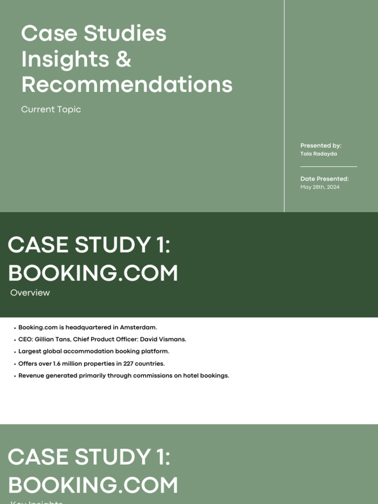 Case Studies Presentation | PDF | Booking.Com | Innovation