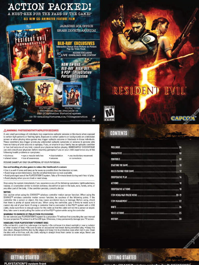 Resident Evil 5 Black Label Manual | PDF