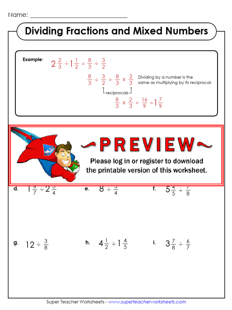 Dividing Fractions and Mixed Numbers | PDF | Arithmetic | Elementary ...