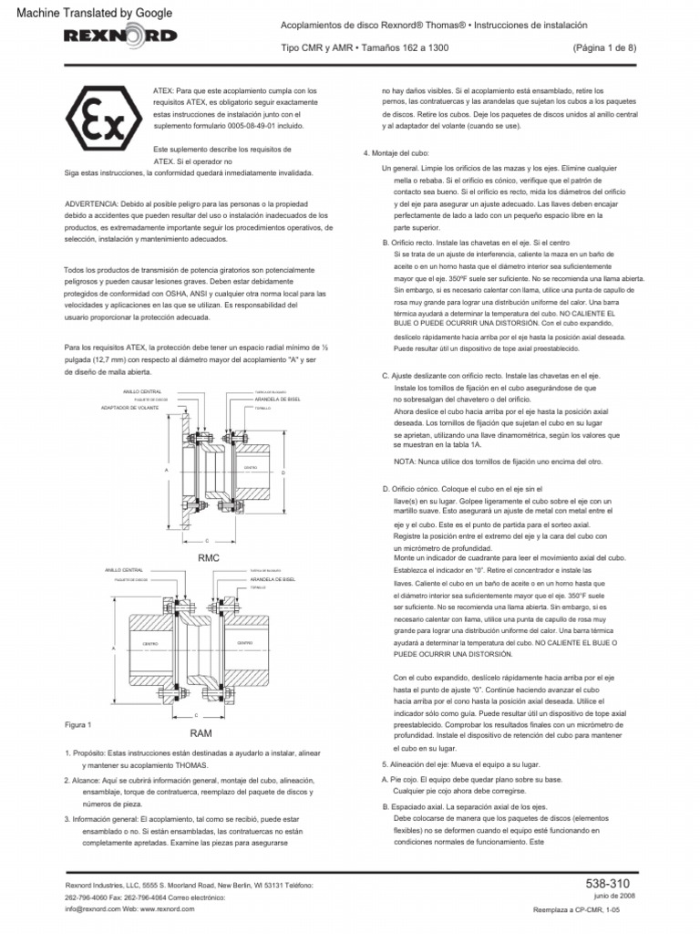 B3. Coupling - Rexnord Thomas Cmr-Amr Couplings-2 Traducido | PDF ... B3. Coupling - Rexnord Thomas Cmr-Amr Couplings-2 Traducido | PDF ...