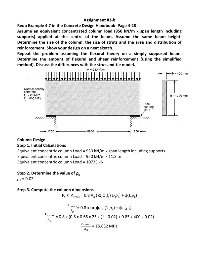 Design of Deep Beam by Strut and Tie Method and Fluxural Theory - Civil Engineering Ryerson ...