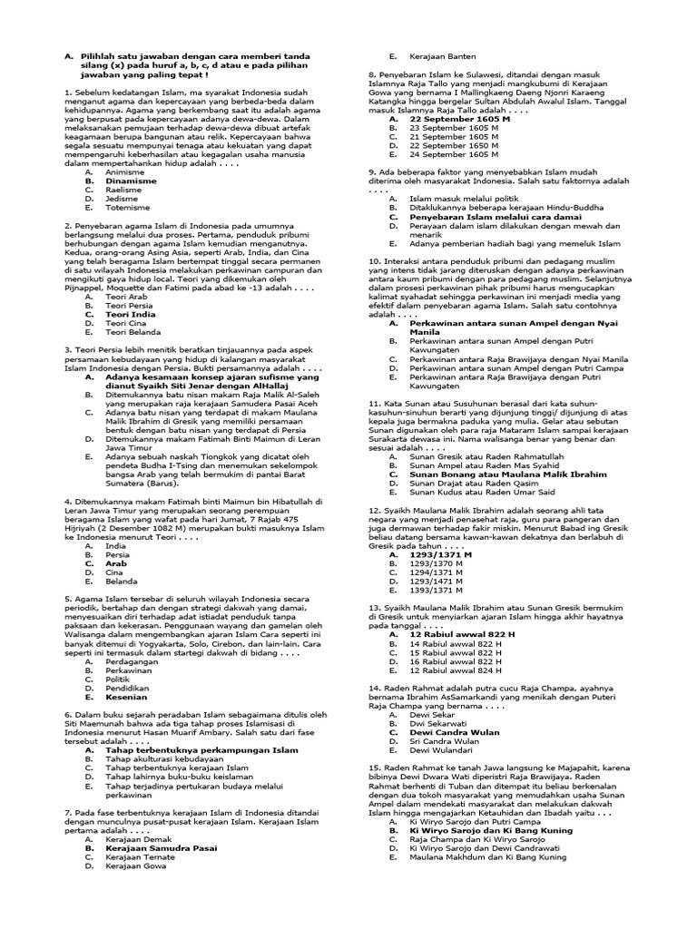 Soal Pas Ski Kelas 12 Semester 1 | PDF