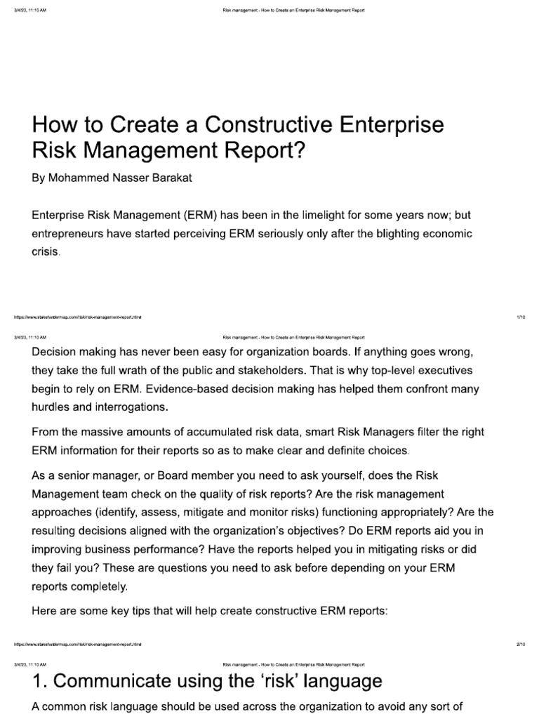 Constructive Risk Management | PDF