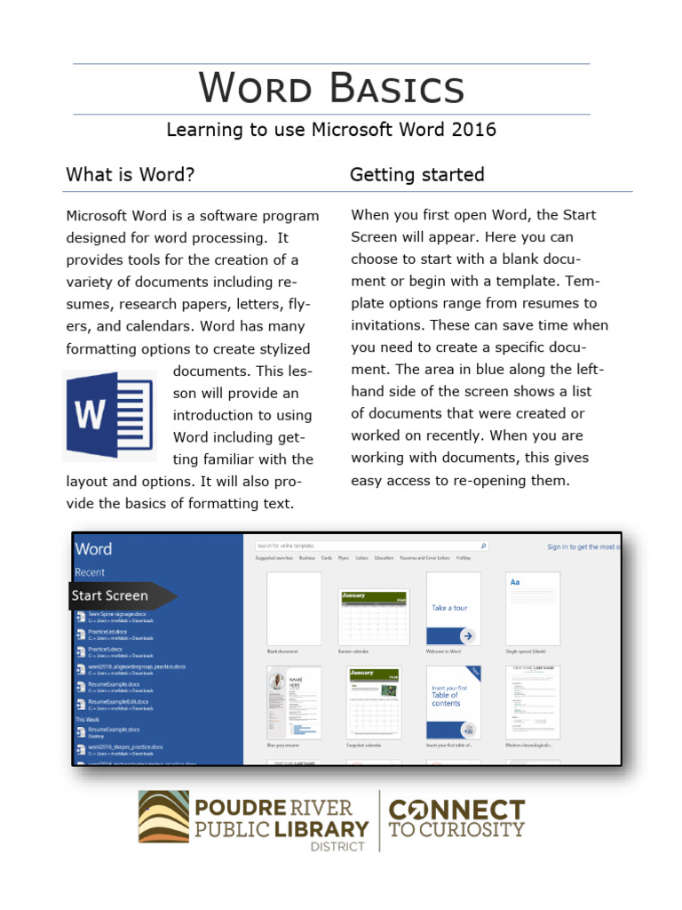 Word Basics Handout | PDF | Computer File | Microsoft Word