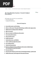 JEL Classification System Overview | PDF | Economics | Labour Economics