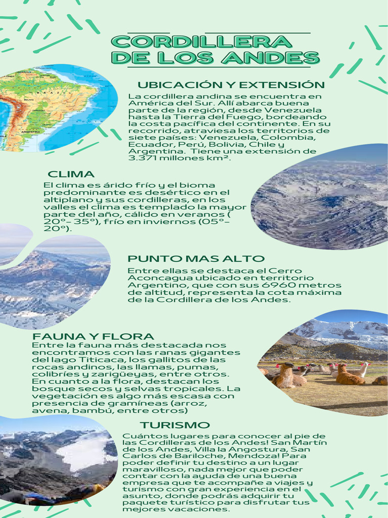 Datos sobre la Cordillera de los Andes | PDF