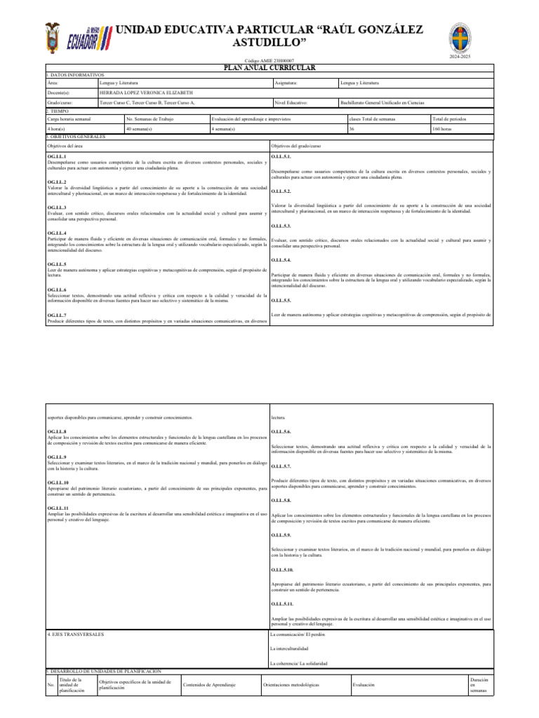 Pca 3ro 2024 2025 | PDF | Aprendizaje | Hablar en público