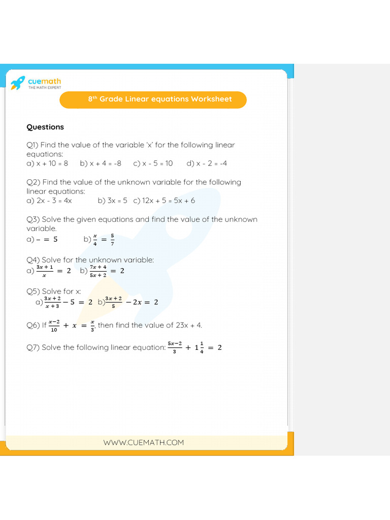 File 8th Grade Linear Equations Worksheet 1 1616479970 | PDF ...