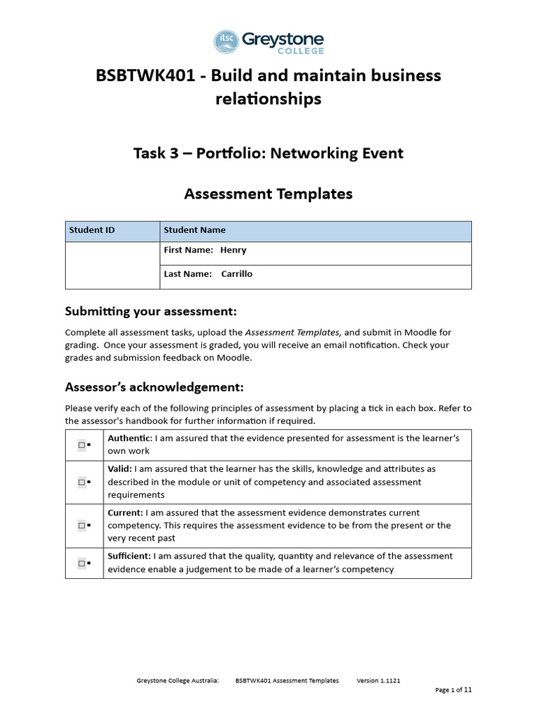 BSBTWK401 Task 3 Assessment Templates V1.1121 | PDF BSBTWK401 Task 3 Assessment Templates V1.1121 | PDF