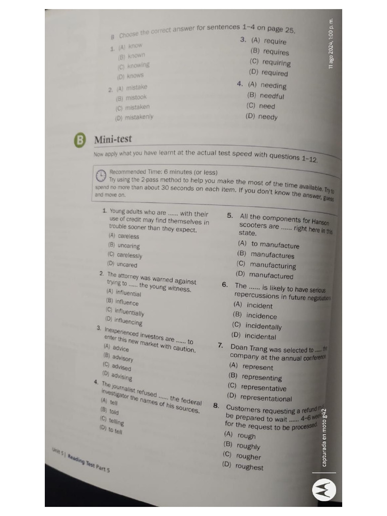 Unit 1 & 5 Toeic Book | PDF