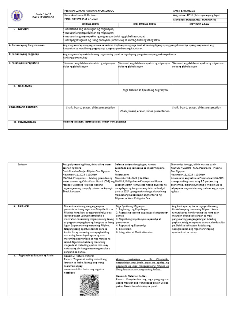 Dll-Module 3 Q2 - Week 4 Ap10 | PDF