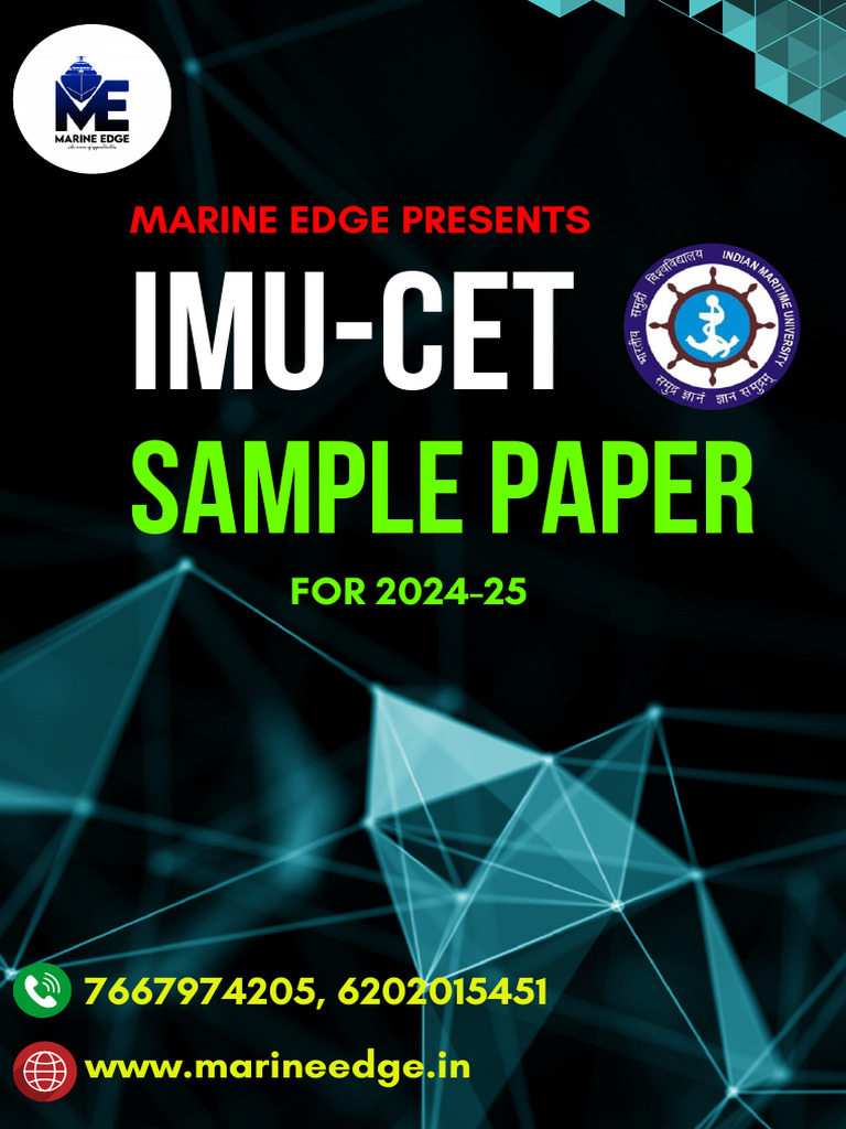 Marine Edge Imucet Sample Paper | PDF | Electrical Resistance And Conductance | Acid