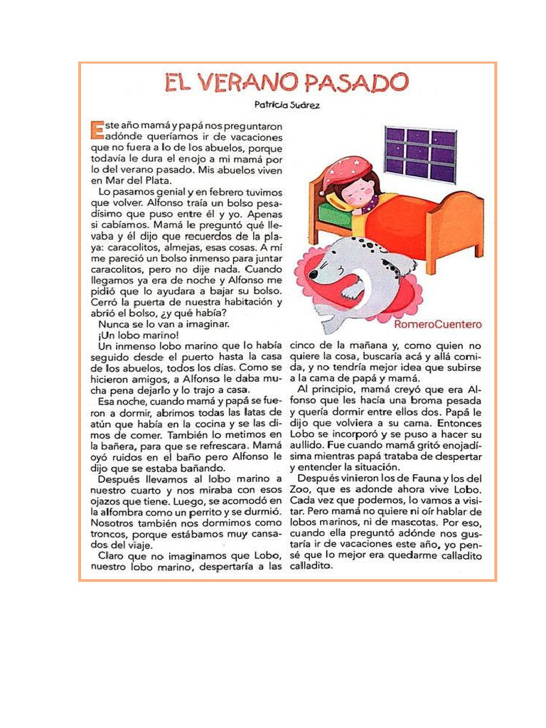 El Verano Pasado Lectura Pretérito | PDF