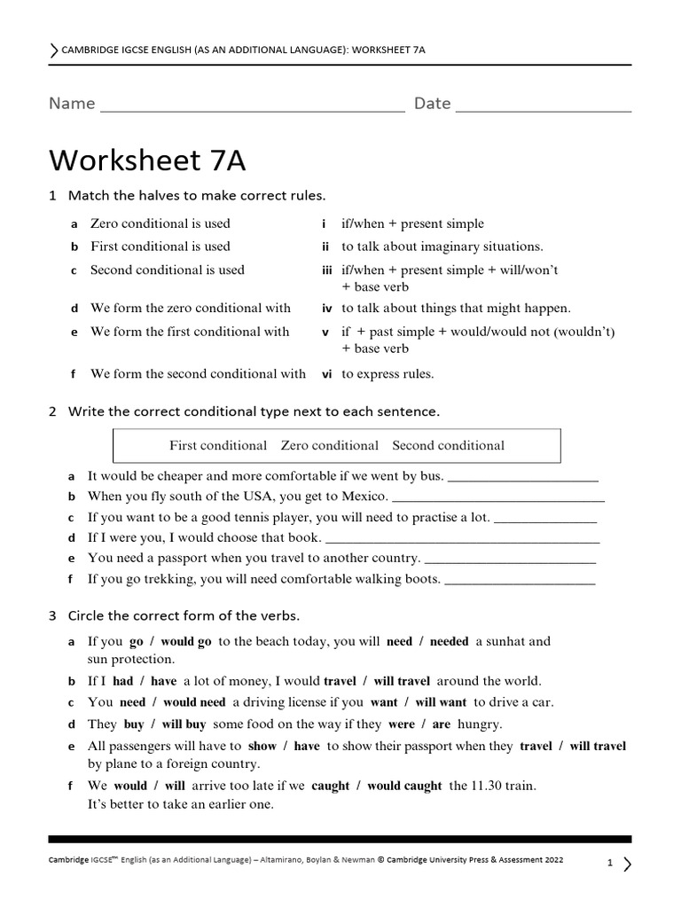 Igcse Eal 1ed TR Worksheets Unit7 | PDF | Language Mechanics | Linguistics