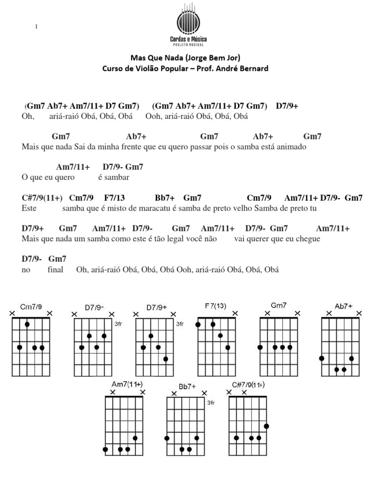 Aprenda "Mas Que Nada" no Violão | PDF