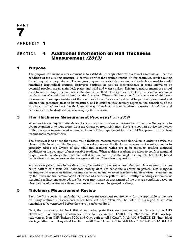 Hull Thickness Measurement Guidelines | PDF | Surveying | Corrosion