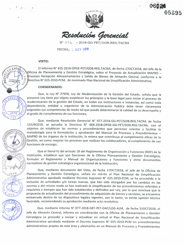 2018 Mapro Almacen Central | PDF | Planificación | Regulación