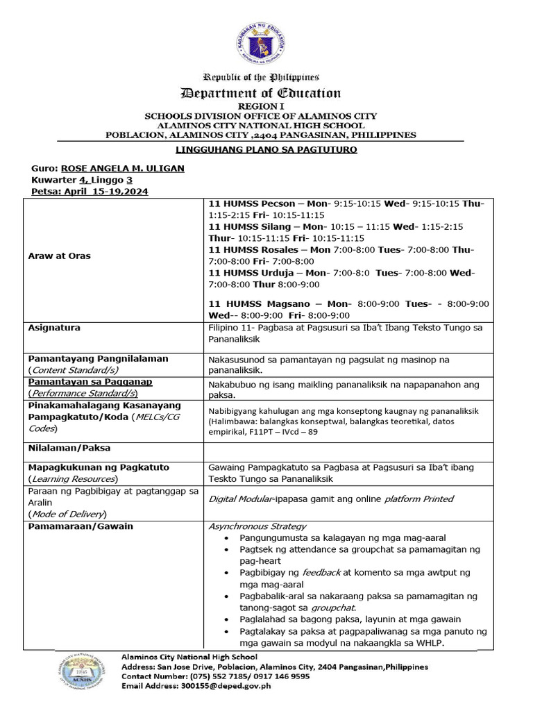 WTP Q4 L1-2-Pagbasa | PDF