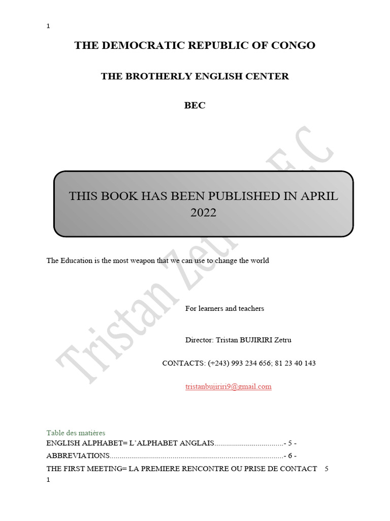 Syllabus English VF Tristan Bec | PDF | French Conjugation ...