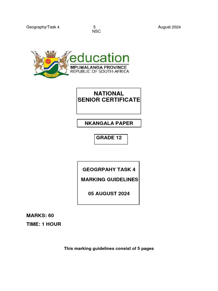 GRADE 12 GEOGRAPHY EXAM GUIDELINES 2025 PDF DOWNLOAD TERM 4 Technical ...