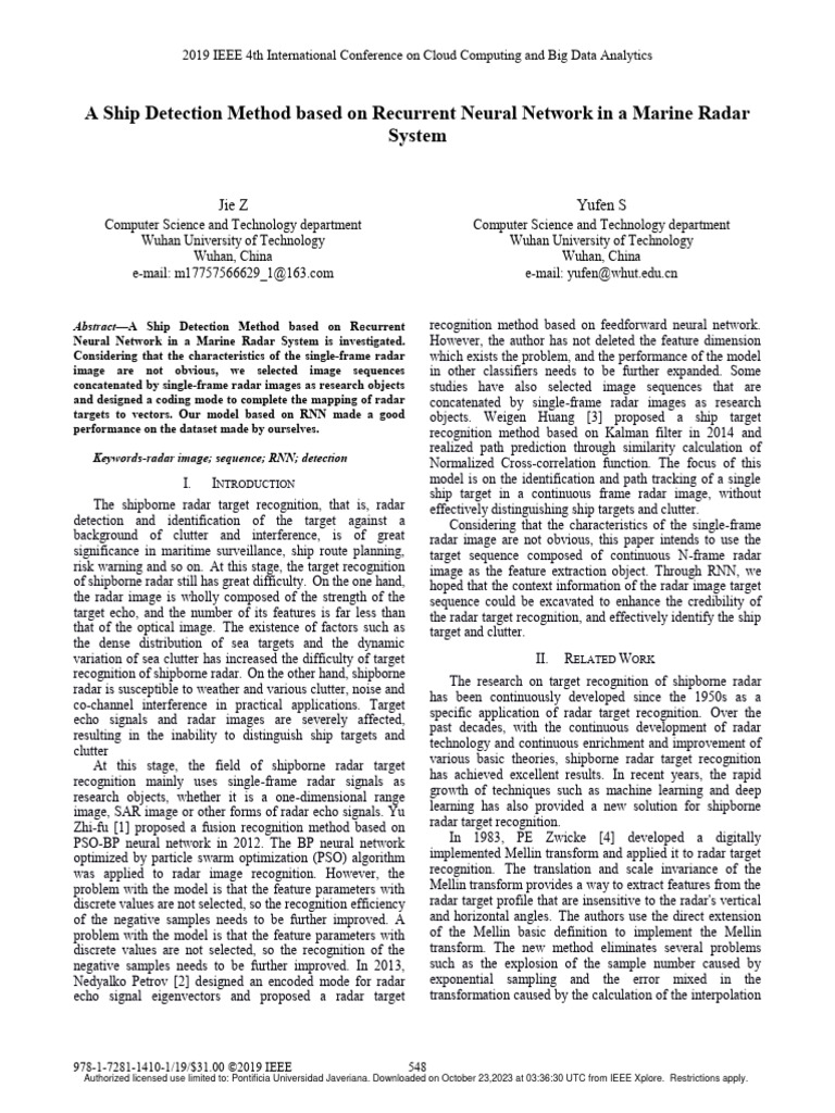 A Ship Detection Method Base Pdf Radar Artificial Intelligence