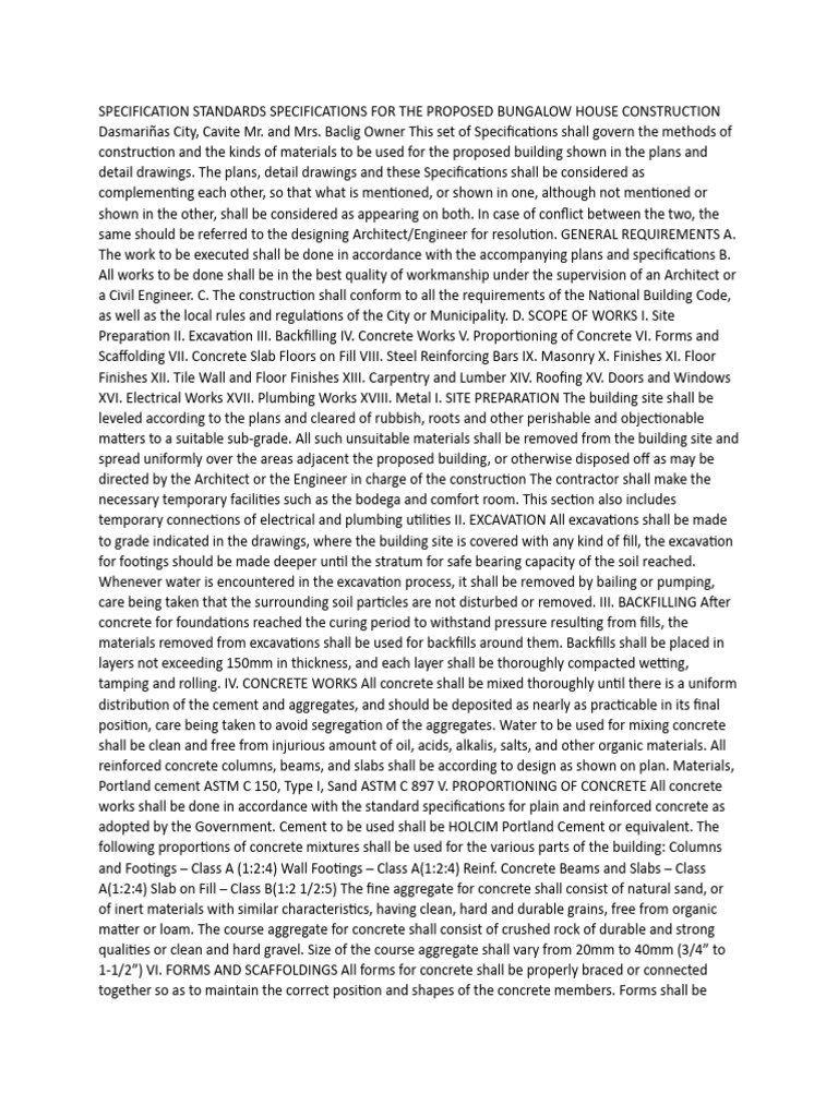 Specification Template | PDF | Concrete | Plumbing