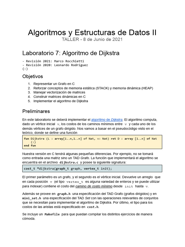 Lab07 2021 | PDF | Algoritmos | Matriz (Matemáticas)