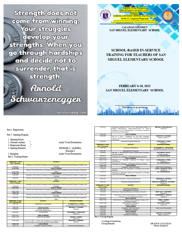 inset_prog | PDF | Teachers | Learning