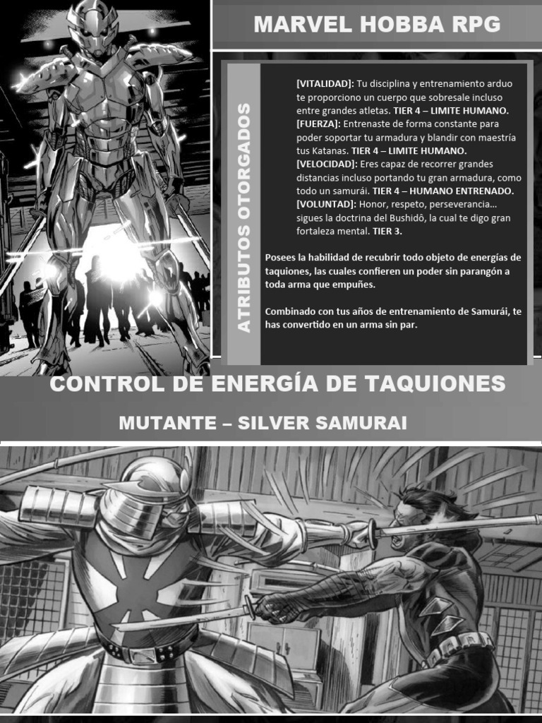 MHRPG - REVISADO Control de Energia de Taquiones Silver Samurai | PDF ...