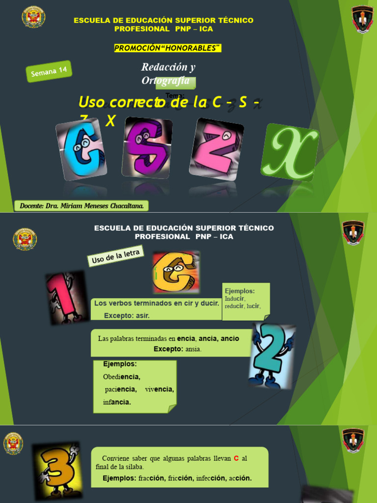 Uso Correcto de La C - S - Z - X: Redacción y Ortografía | PDF ...