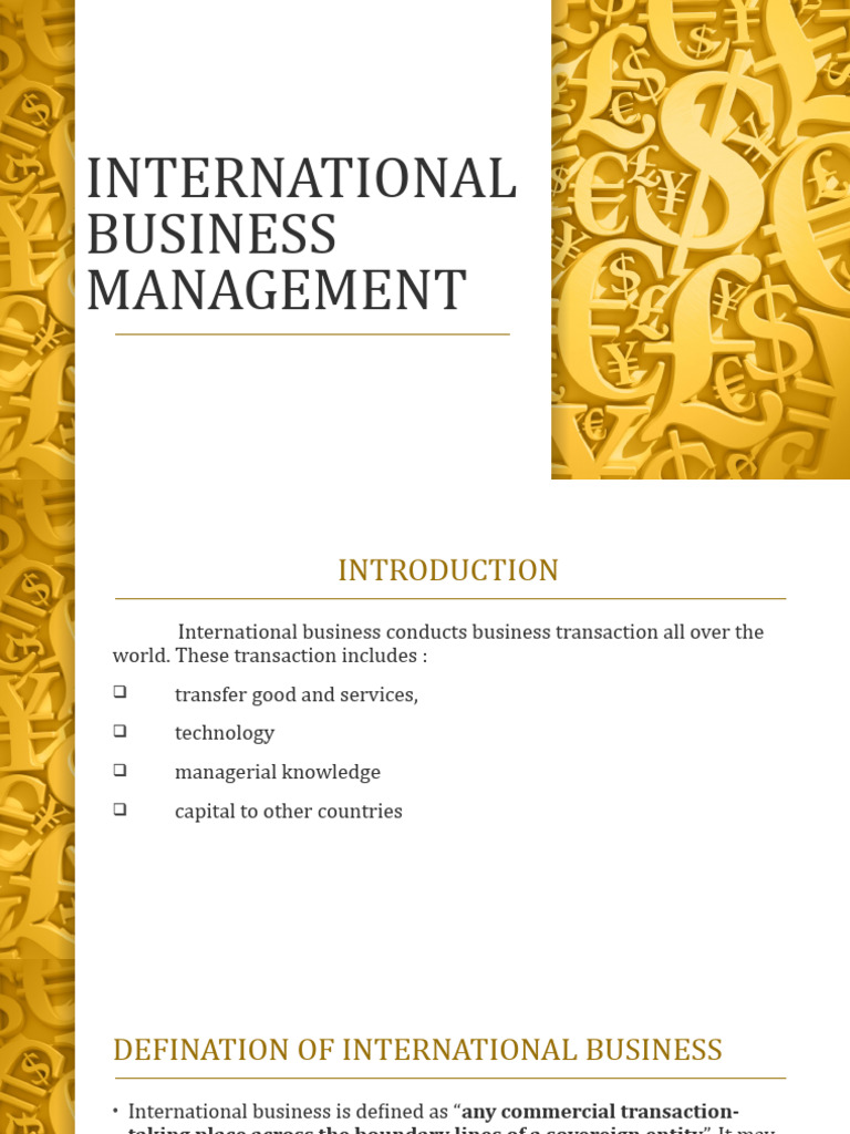 International Business Management Mock Slides | PDF | Business ...