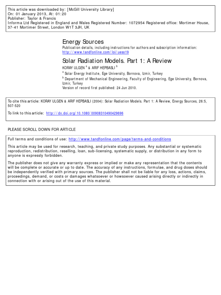 2 - Ulgen and Hepbasli (2004) (Part - 1) | PDF | Renewable Energy ...