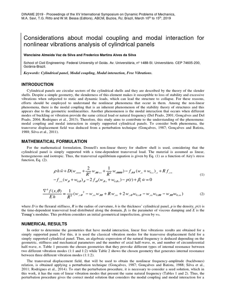 Diname2019 0007 | PDF | Resonance | Normal Mode