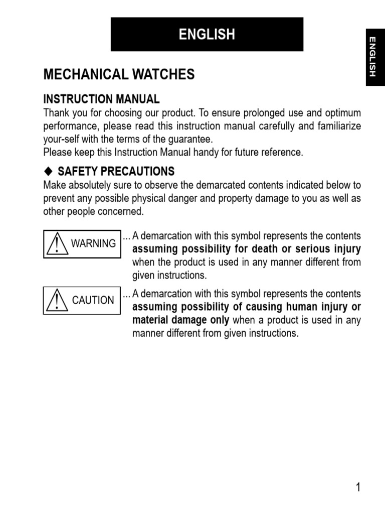 Mechanical Watch User Guide | PDF | Underwater Diving