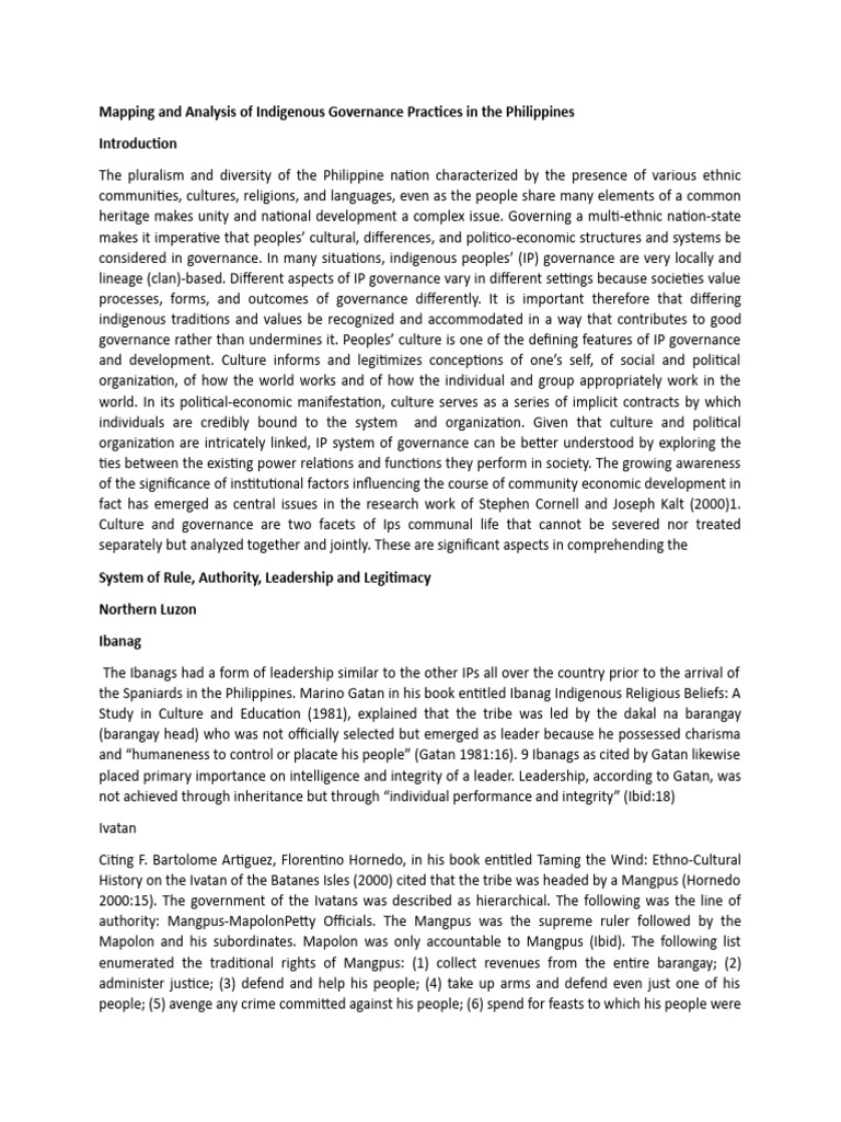 1 Mapping of Indigenous Governance Practices | PDF | Governance ...