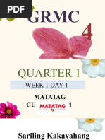 GMRC Q1 W1 Sariling Kakayahang Mag-Isip at Magmahal | PDF