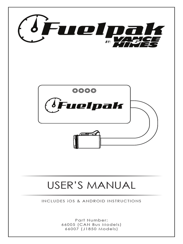 Vance and Hines FuelPak FP3 User Manual | PDF | Internal Combustion Engine | Throttle